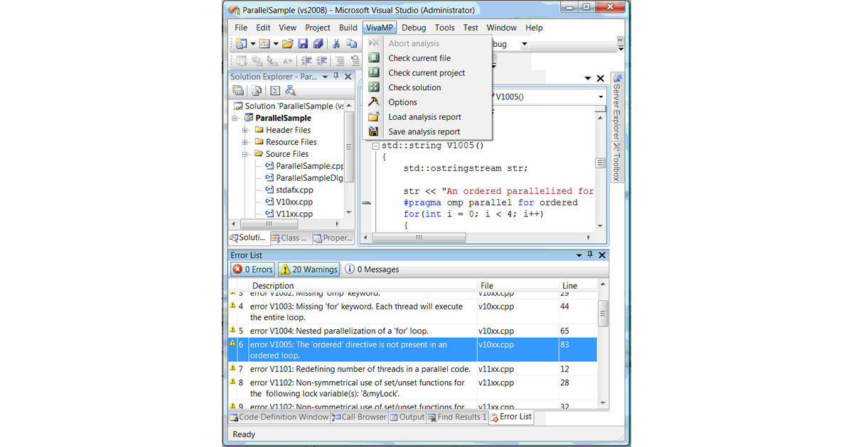 VivaMP, system of detecting errors in the code of parallel C++ programs using OpenMP